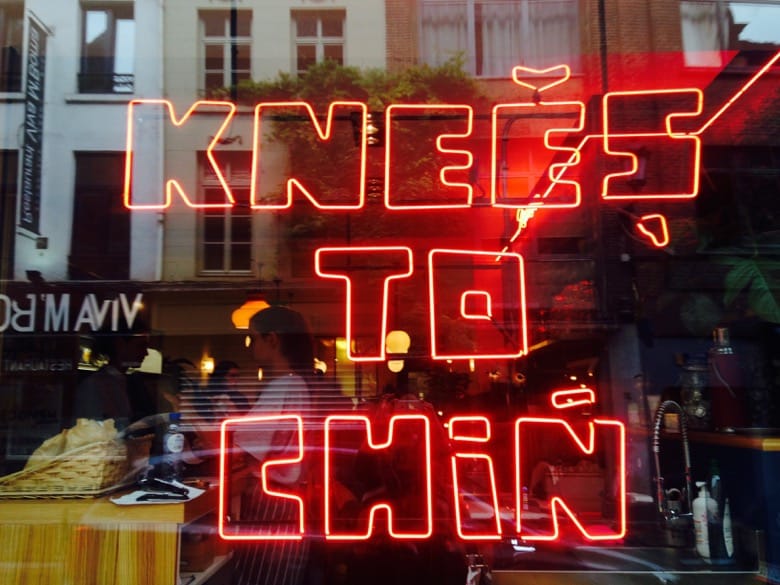 Knees To Chin Brussels Snack On Rice Paper Rolls